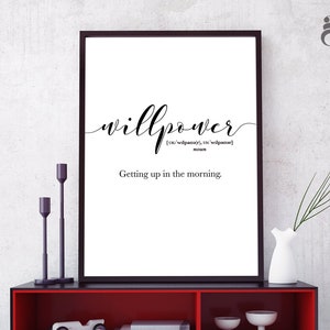 Buy Funny Word Definition Poster, Willpower Definition Printable, Funny ...