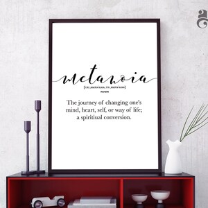 Metanoia Definition Poster, Printable Greek Art Decor, Greek Quote ...