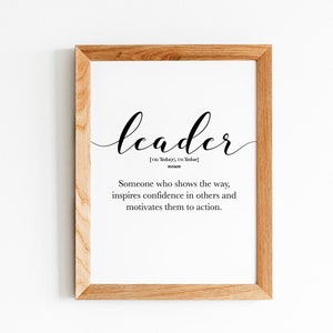 Leader Gift, Printable Leader Definition, Leader Mentor Thank You Sign ...