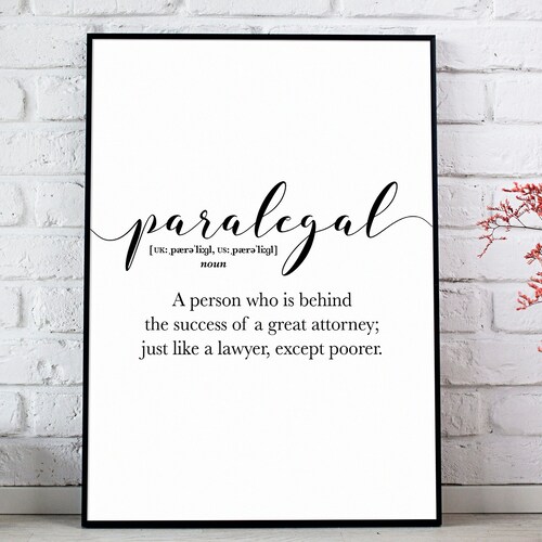 Paralegal Definition Print Lawyer Gift Law Office Decor - Etsy