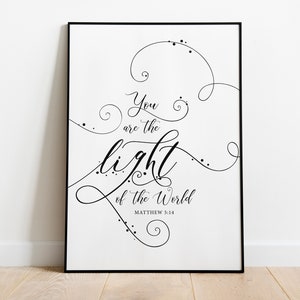 Matthew 5:14, Bible Verse Printables, You Are the Light of the World ...