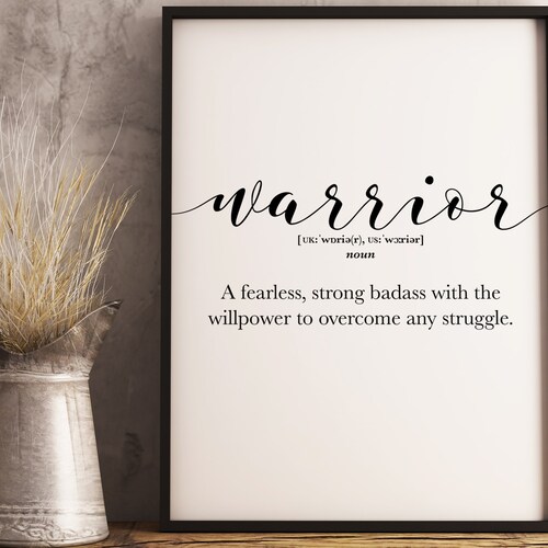 Warrior Definition Printables Cancer Survivor Surgery - Etsy Australia