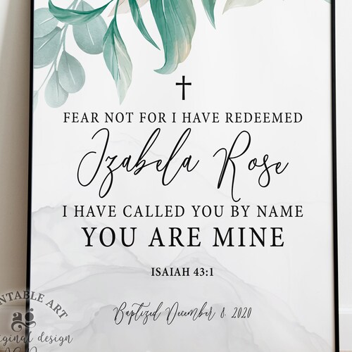 Fear Not for I Have Redeemed You Isaiah 43:1 Wood Sign - Etsy