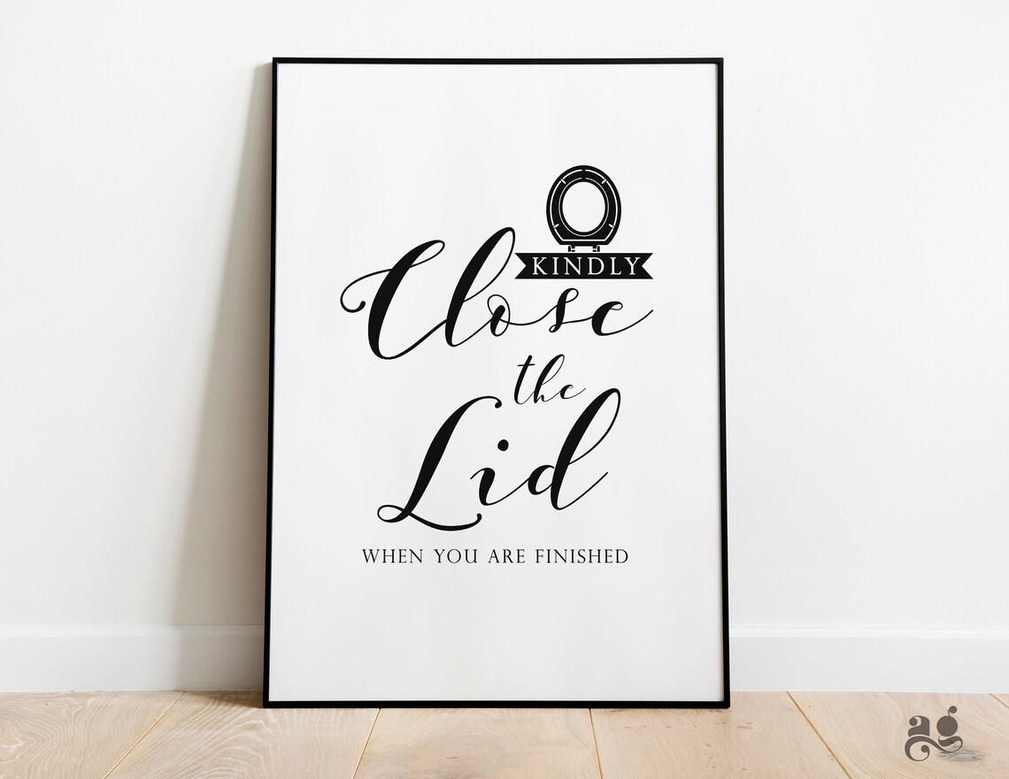 Close the Lid Printable Bathroom Rules Sign Half Bath Sign - Etsy