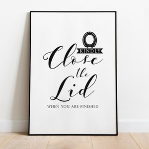 Close the Lid, Printable Bathroom Rules Sign, Half Bath Sign, Toilet ...