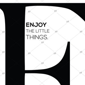 Monogram E Letter Printable Wall Art Quote Set of 2 Enjoy the Little ...