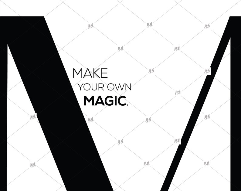 Buy Monogram Letter M Poster Set of 2, Make Your Own Magic Printable ...