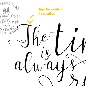 Martin Luther King Quote Print, the Time is Always Right, Wall Decor ...