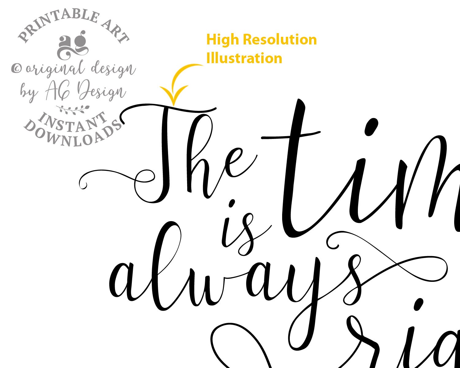 Martin Luther King Quote Print, the Time is Always Right, Wall Decor ...