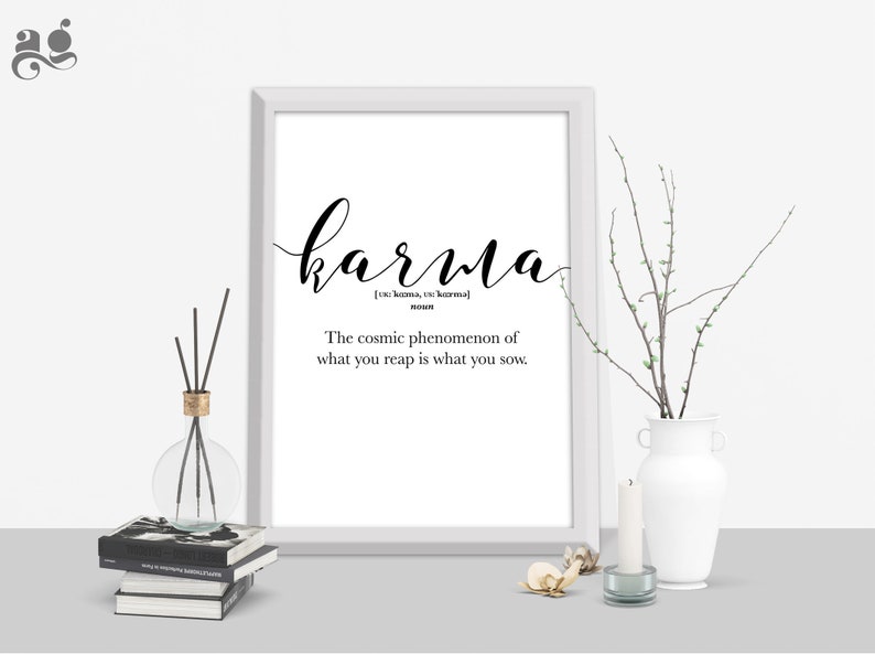 Karma Definition Print, Printable Karma Sign, Reap What You Sow ...