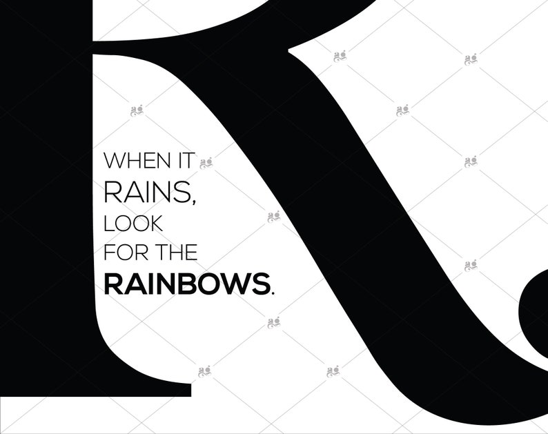 Monogram R Letter Print Set of 2 Rainbows Quote Printable | Etsy
