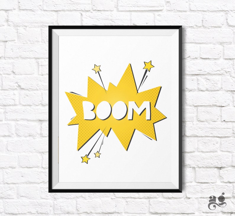 Buy Boom Comic Book Decor Printable Boom Sign Superhero Party Online in ...