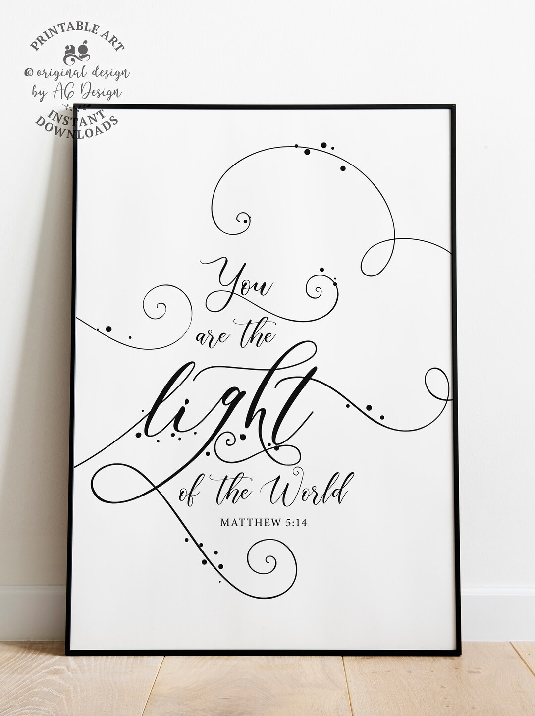 Buy Matthew 5:14, Bible Verse Printables, You Are the Light of the ...