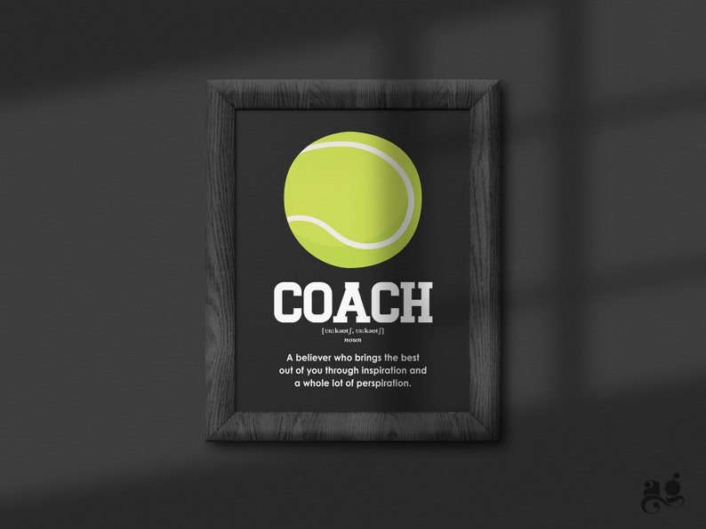 Tennis Coach Gift, Coach Printable, DIY Coach Team Signature, Coach ...