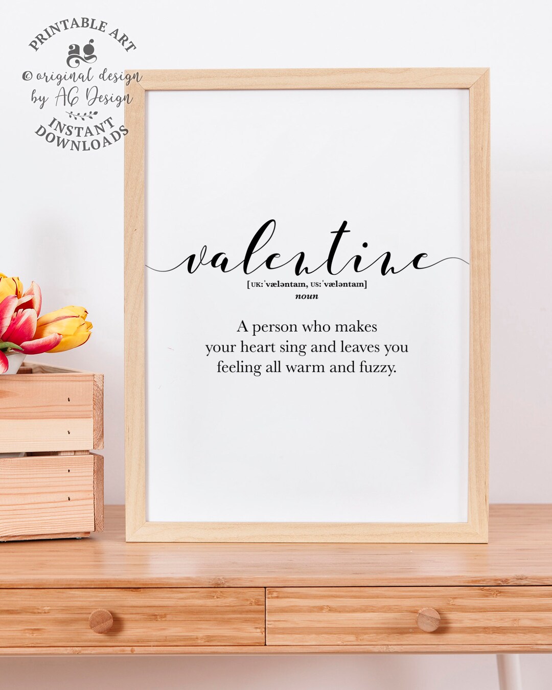 Valentine Definition Printable, Cute Anniversary Gifts for Her ...