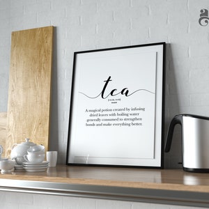 Tea Definition Wall Art Print, Kitchen Wall Decor, Tea Lover Gift ...