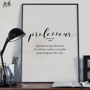 French Teacher Appreciation, Gift for Professeur, Teacher Definition ...