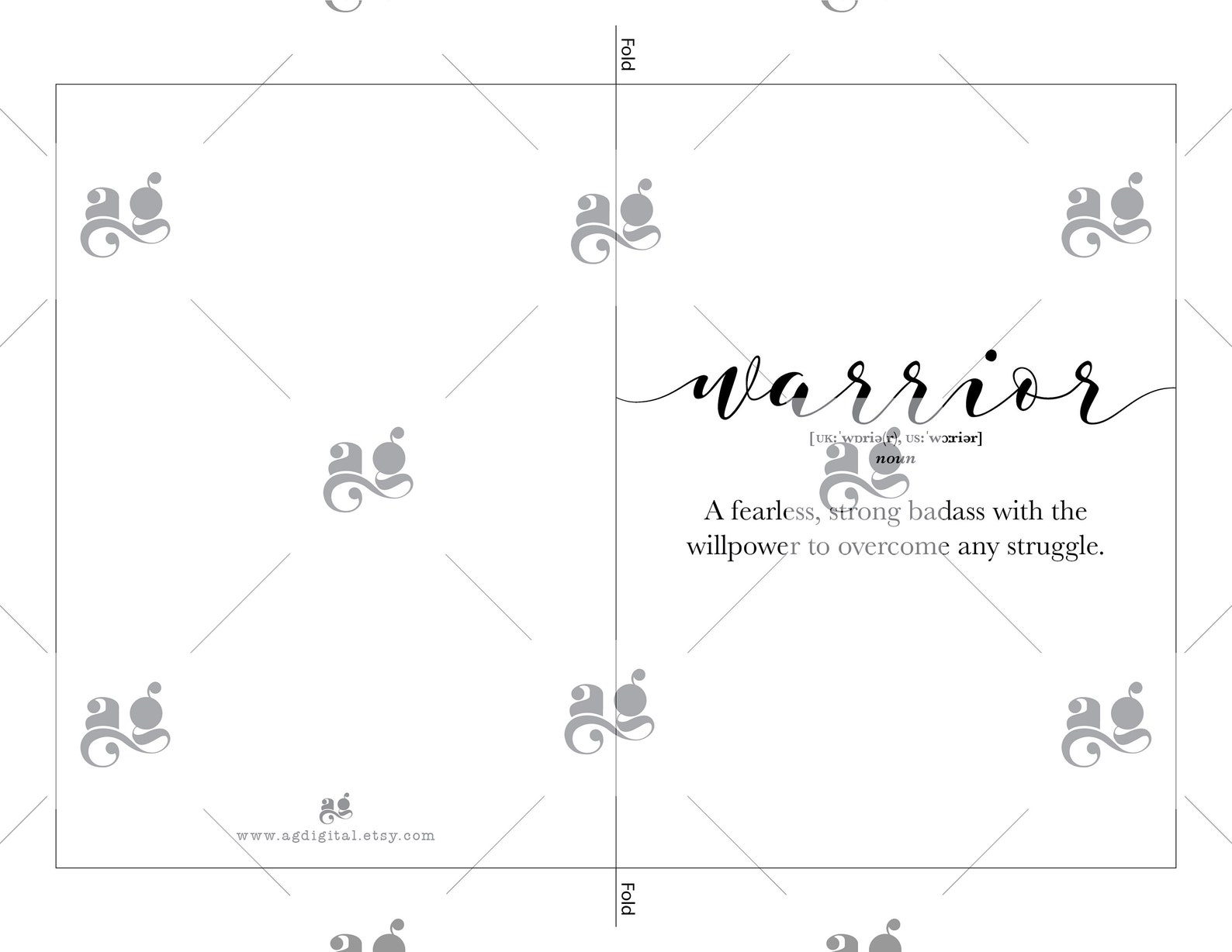 Printable Card for Warrior Support Sympathy Card Affirmation - Etsy