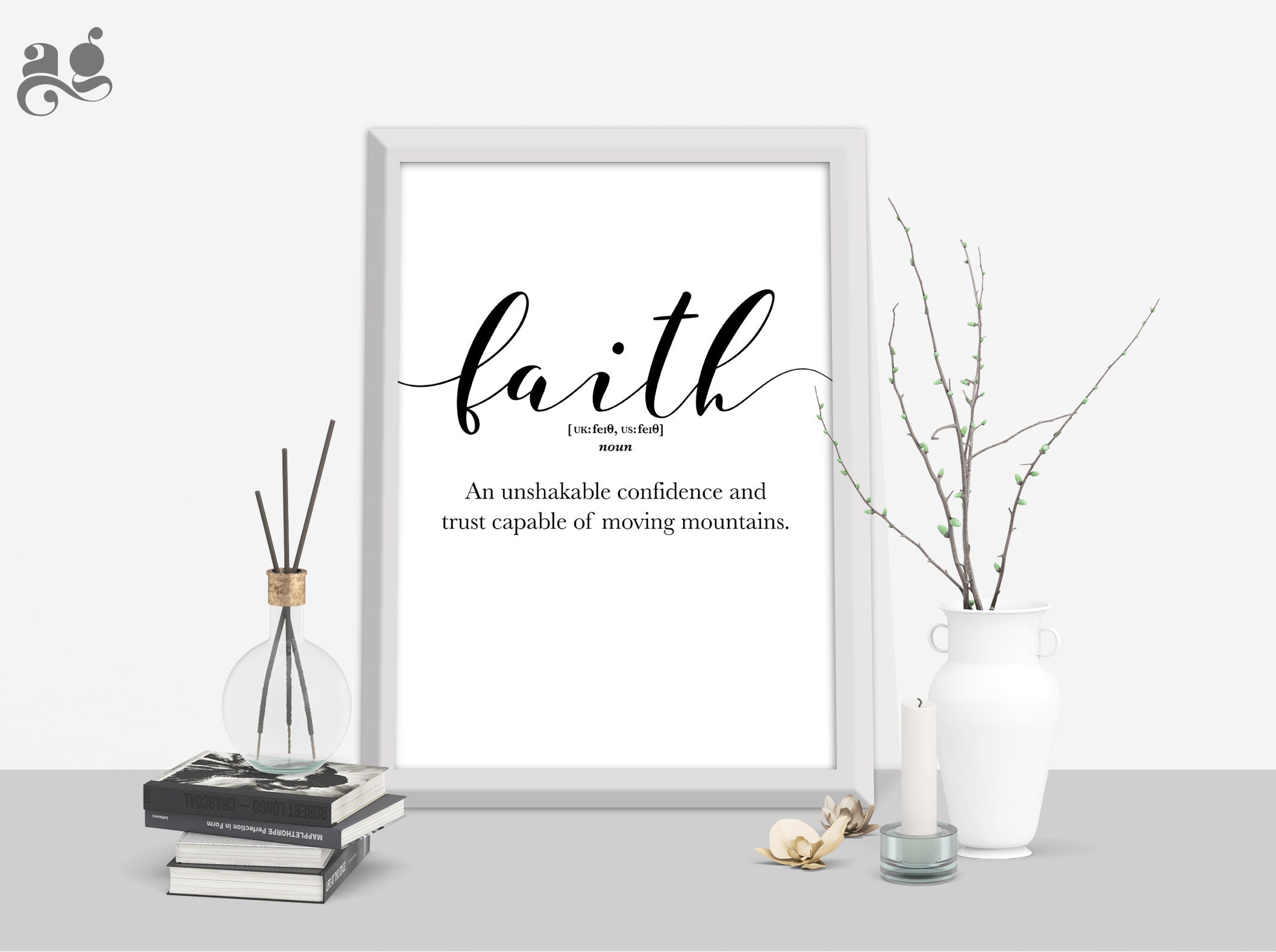 Faith definition wall art print faith over fear breast | Etsy