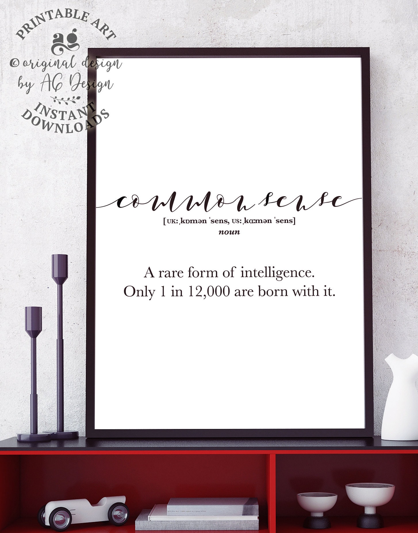 Common Sense Definition Print Printable Funny Definition - Etsy