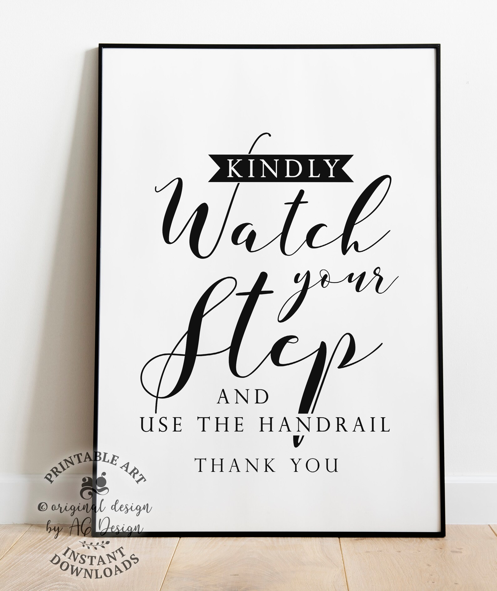 Watch Your Step, Caution Step Sign, Mind Your Step, Digital Download ...