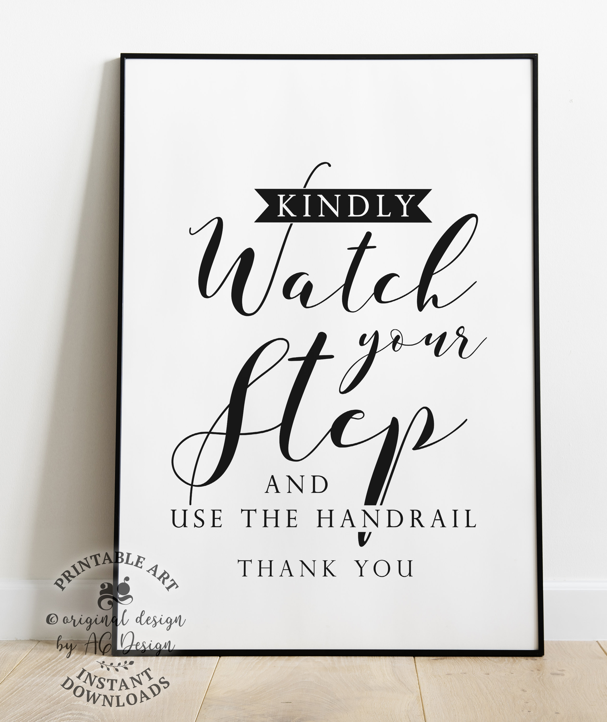 Watch Your Step, Caution Step Sign, Mind Your Step, Digital Download ...