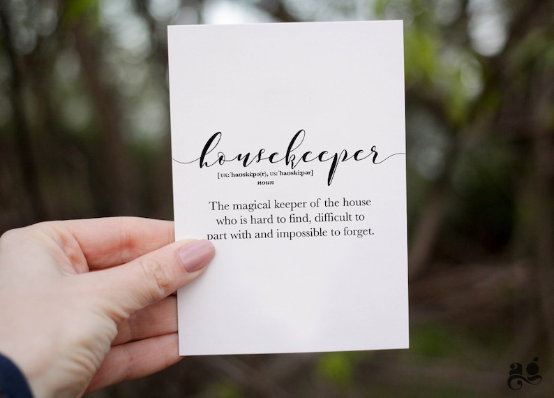 Housekeeper Thank You Card, Housekeeper Appreciation Gifts, Printable ...