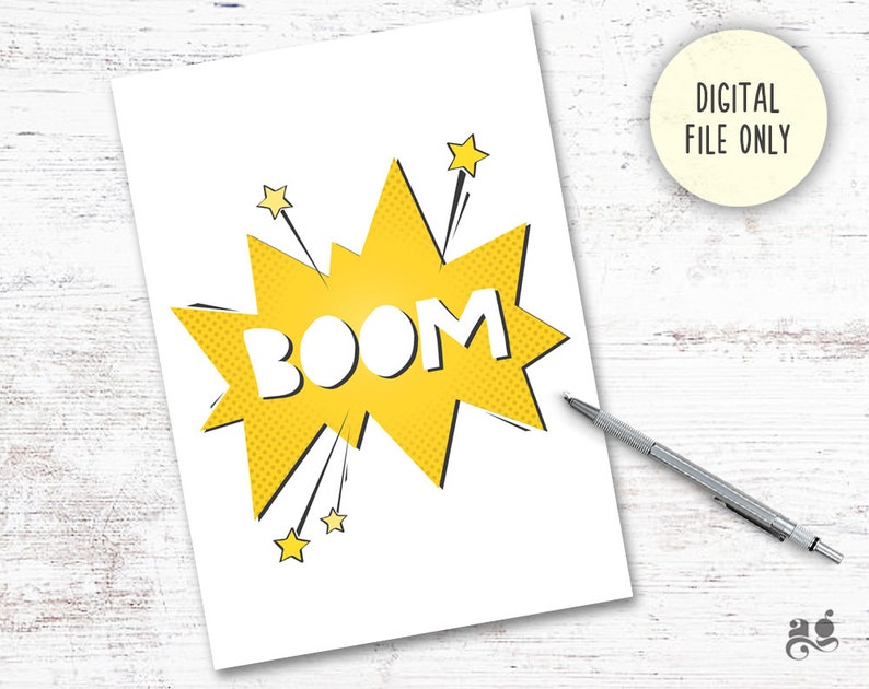 Buy Boom Comic Book Decor Printable Boom Sign Superhero Party Online in ...