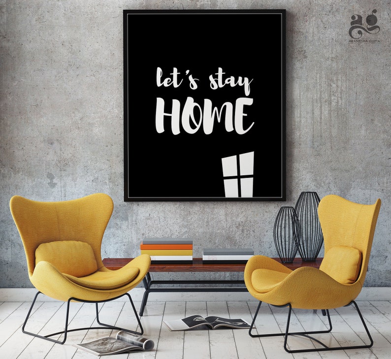 Lets Stay Home Printable Stay Home Stay Safe Sign Bedroom - Etsy