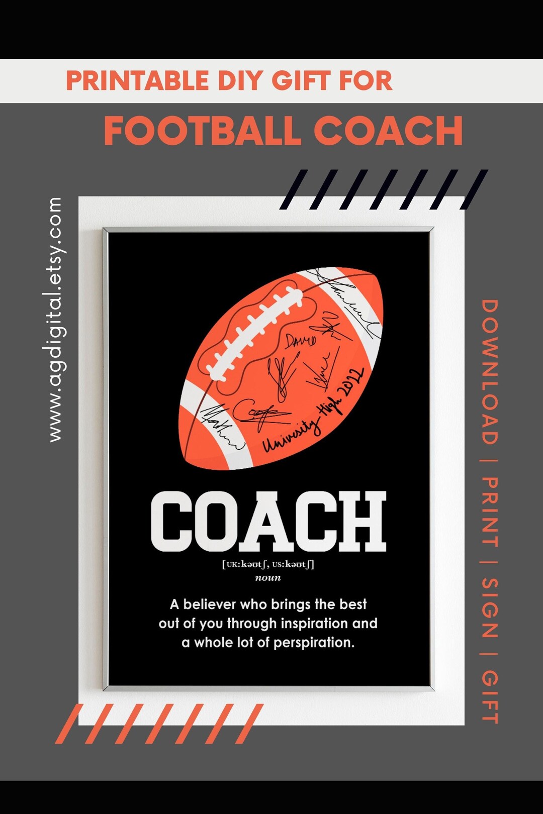Football Coach Gift, Coach Printable, DIY Football Coach Team Gift ...