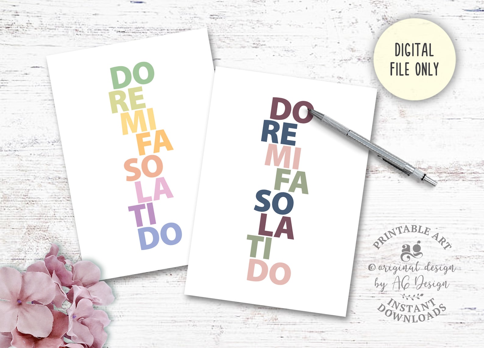 The Sound of Music Do Re Mi Prints, Color Options Set of 2, Music ...