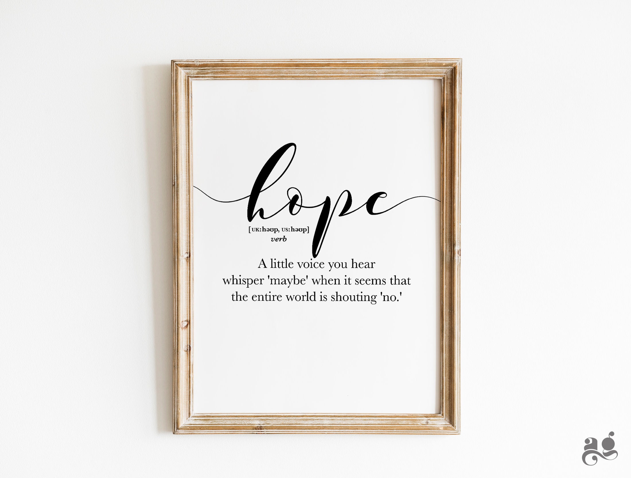 Hope Definition Poster, Living Room Prints, Hope Printables, Office ...