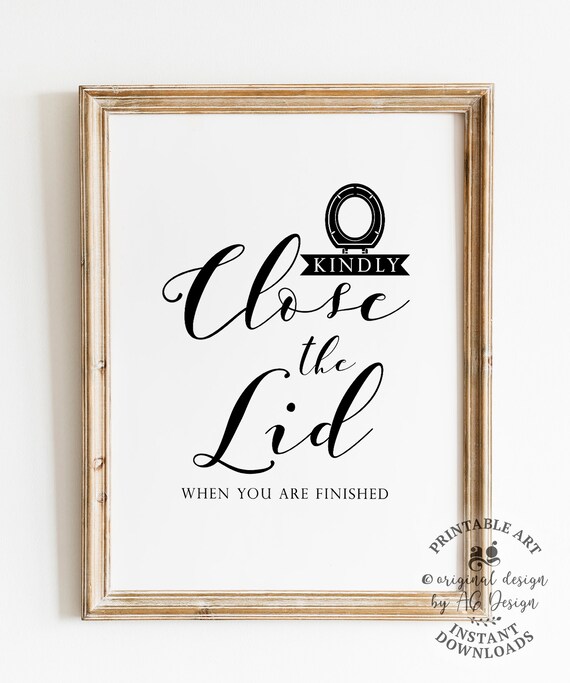 Close the Lid Printable Bathroom Rules Sign Half Bath Sign - Etsy