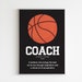 Basketball Poster, Basketball Team Sign Gift, Coach Appreciation Thank ...