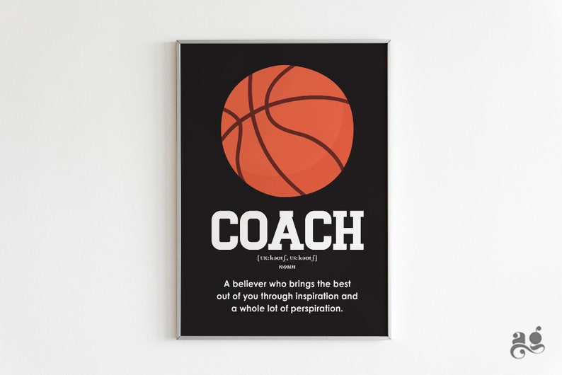Basketball Poster, Basketball Team Sign Gift, Coach Appreciation Thank ...