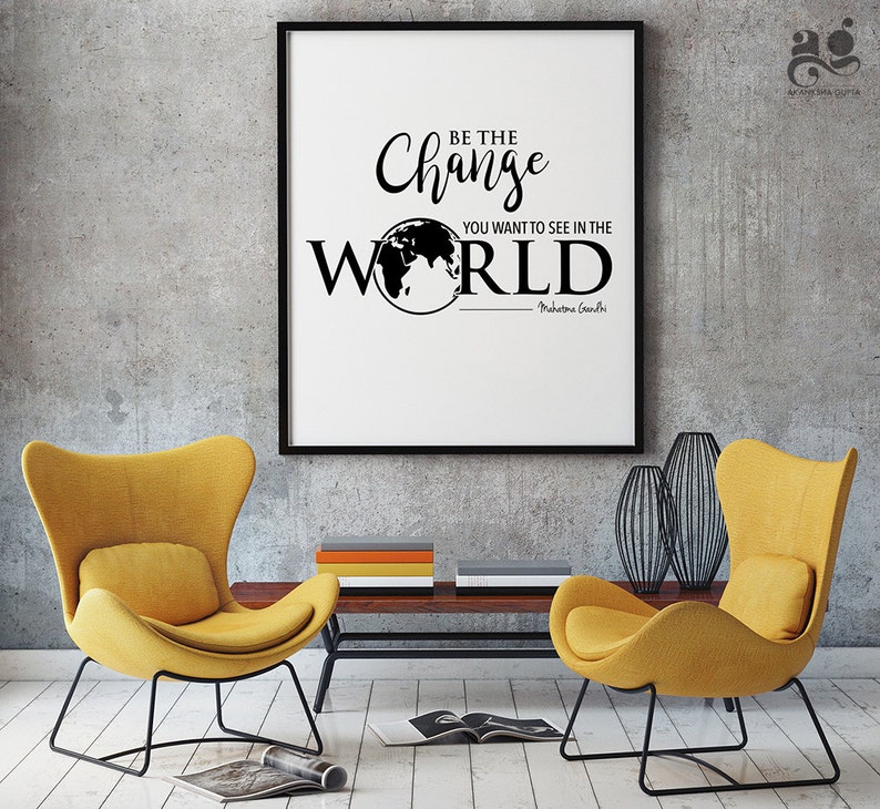 Famous Mahatma Gandhi Quote Martin Luther King Day Gift Be - Etsy