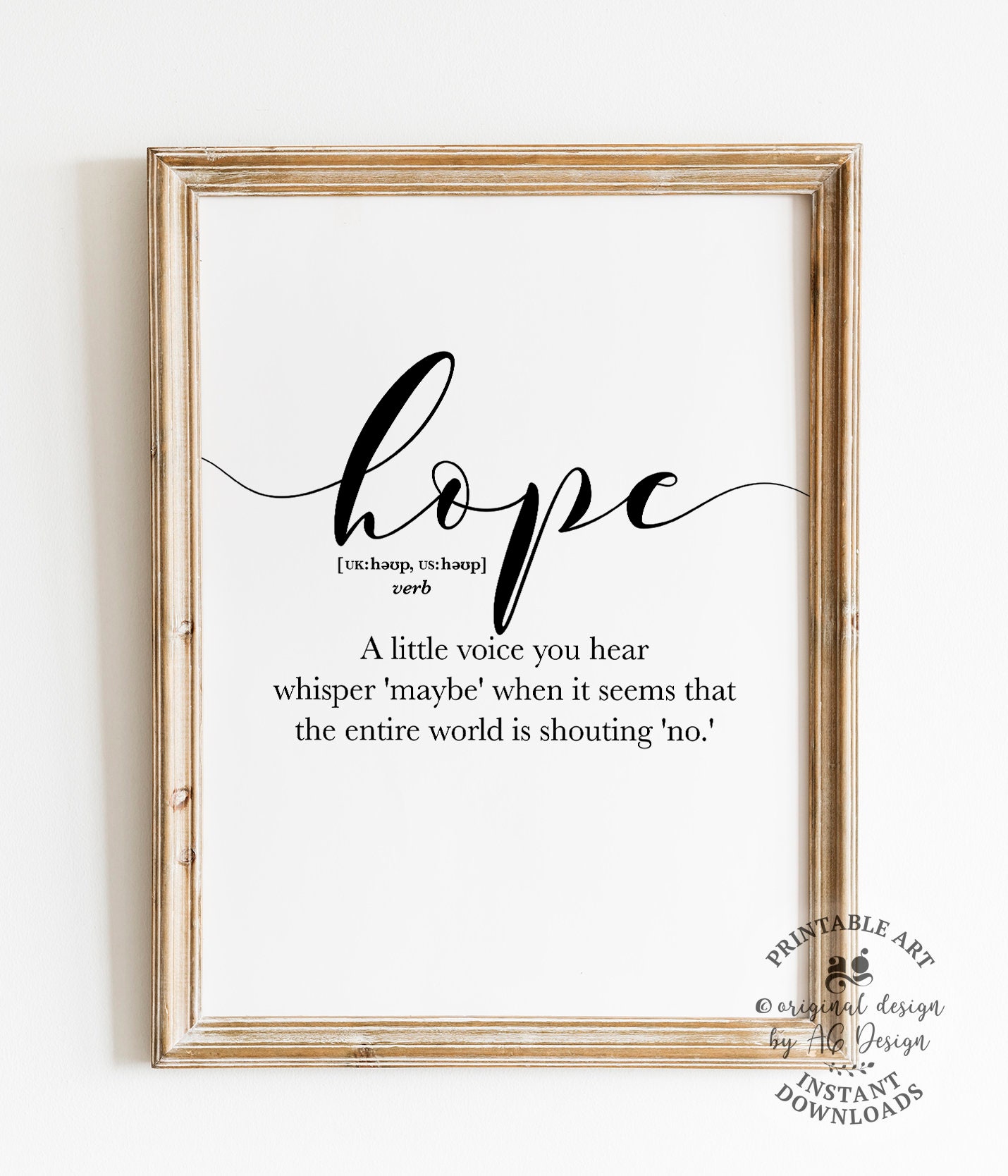 Hope Definition Poster, Living Room Prints, Hope Printables, Office ...
