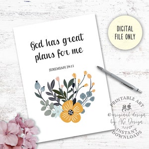 God Has Great Plans for Me Jeremiah 19 11, Christian Gifts, Nursery ...