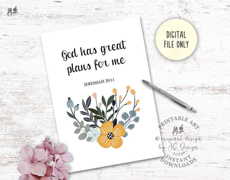 God Has Great Plans for Me Jeremiah 19 11, Christian Gifts, Nursery ...
