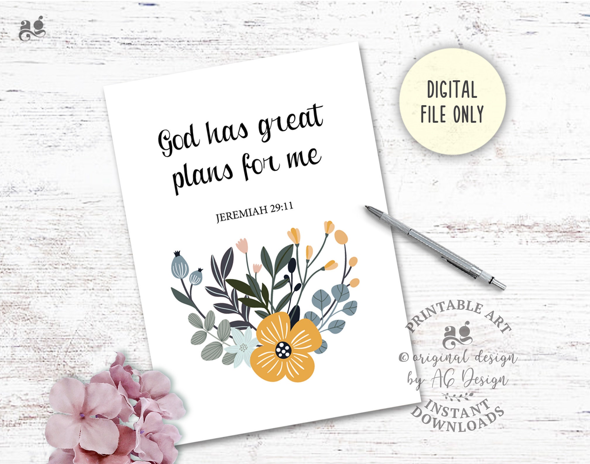 God Has Great Plans for Me Jeremiah 19 11, Christian Gifts, Nursery ...