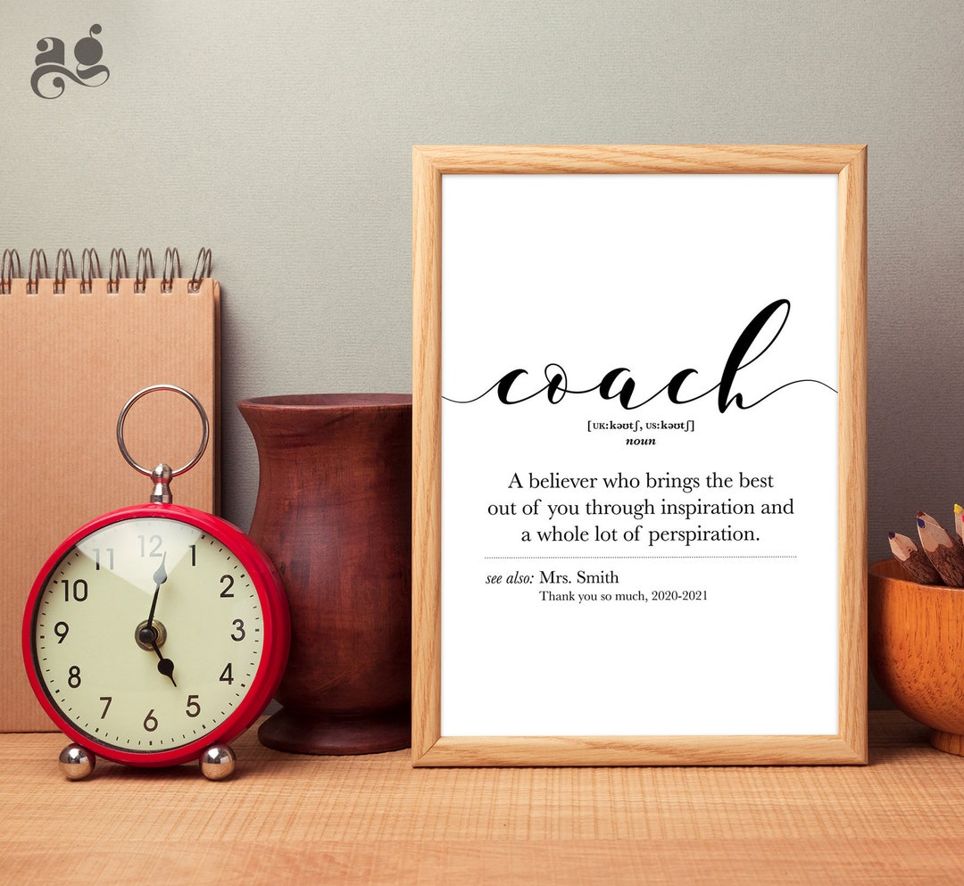 Personalized Coach Gifts, Coach Definition Printable, Baseball Coach ...