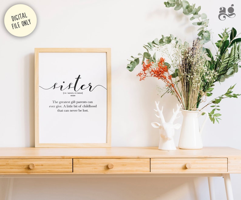 Sister Brother Definition Print Set of 2, Word Definition Poster ...