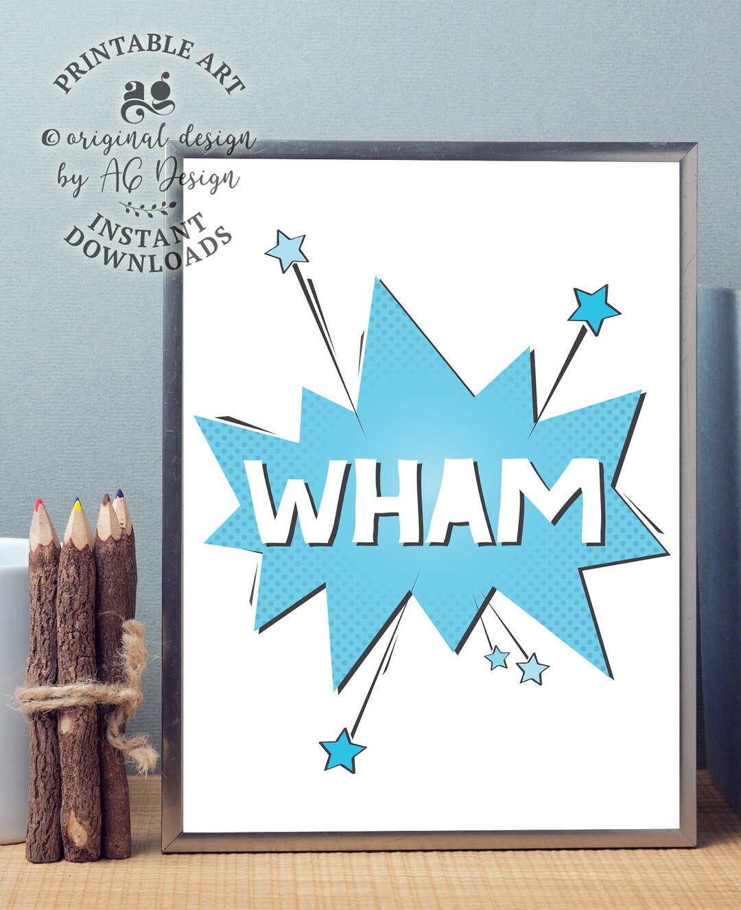 Wham Comic Book Decor Printable Wham Sign Superhero Party - Etsy UK