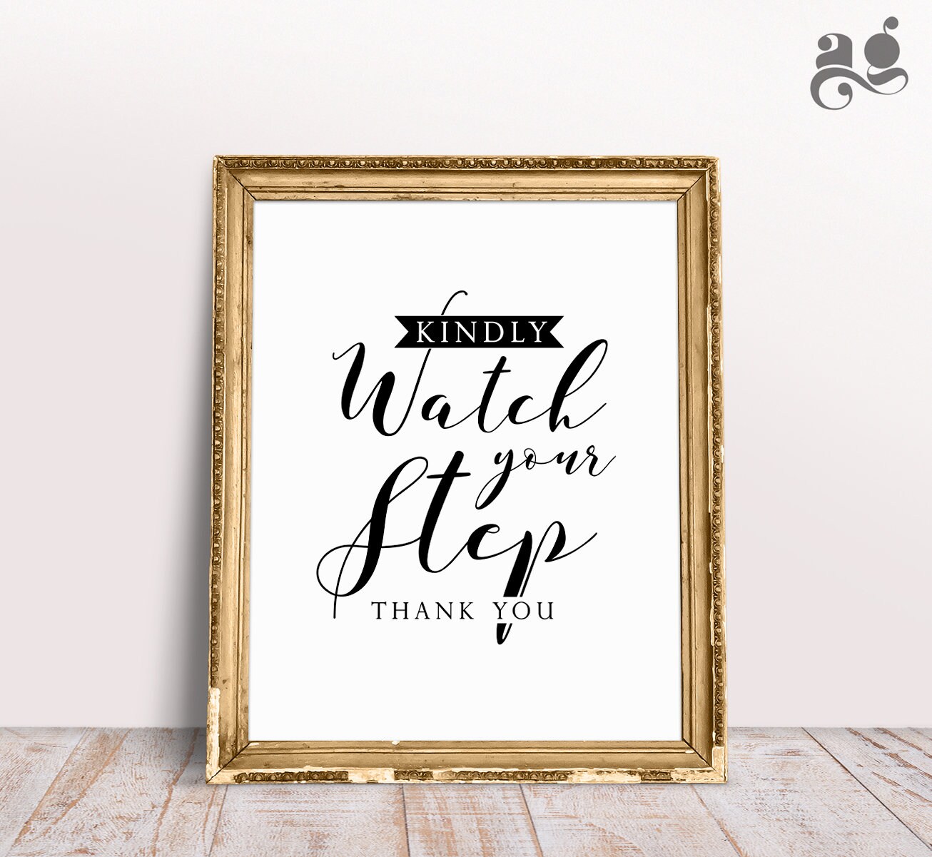 Watch Your Step, Caution Step Sign, Practical Home Decor, Digital ...