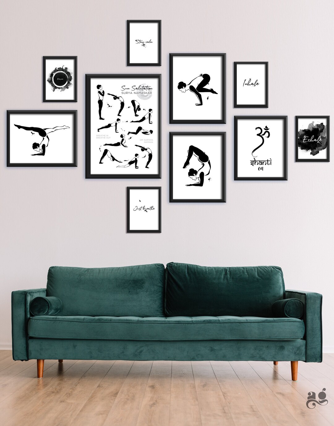 Yoga Posters Bundle Set of 10, Sun Salutation, Yoga Day Gift, Yoga ...