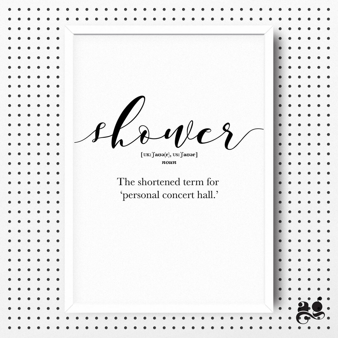 Shower Signs for Bathroom, Funny Bathroom Printables, Shower Definition ...