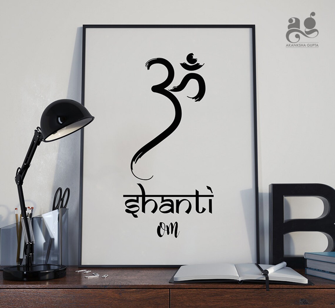 Om Shanti Om Poster Indian Home Decor Printable Art Ohm - Etsy
