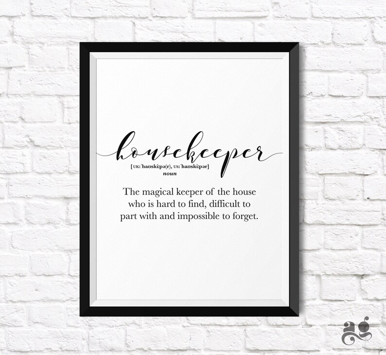 Housekeeper Appreciation Gifts, Printable Housekeeper Definition ...