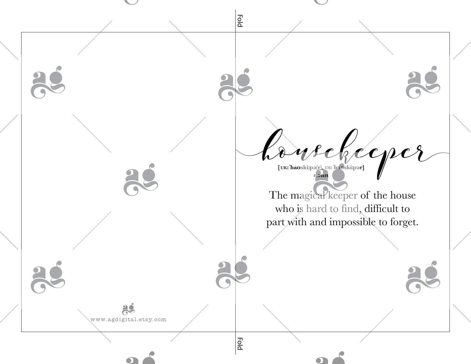 Housekeeper Thank You Card, Housekeeper Appreciation Gifts, Printable ...