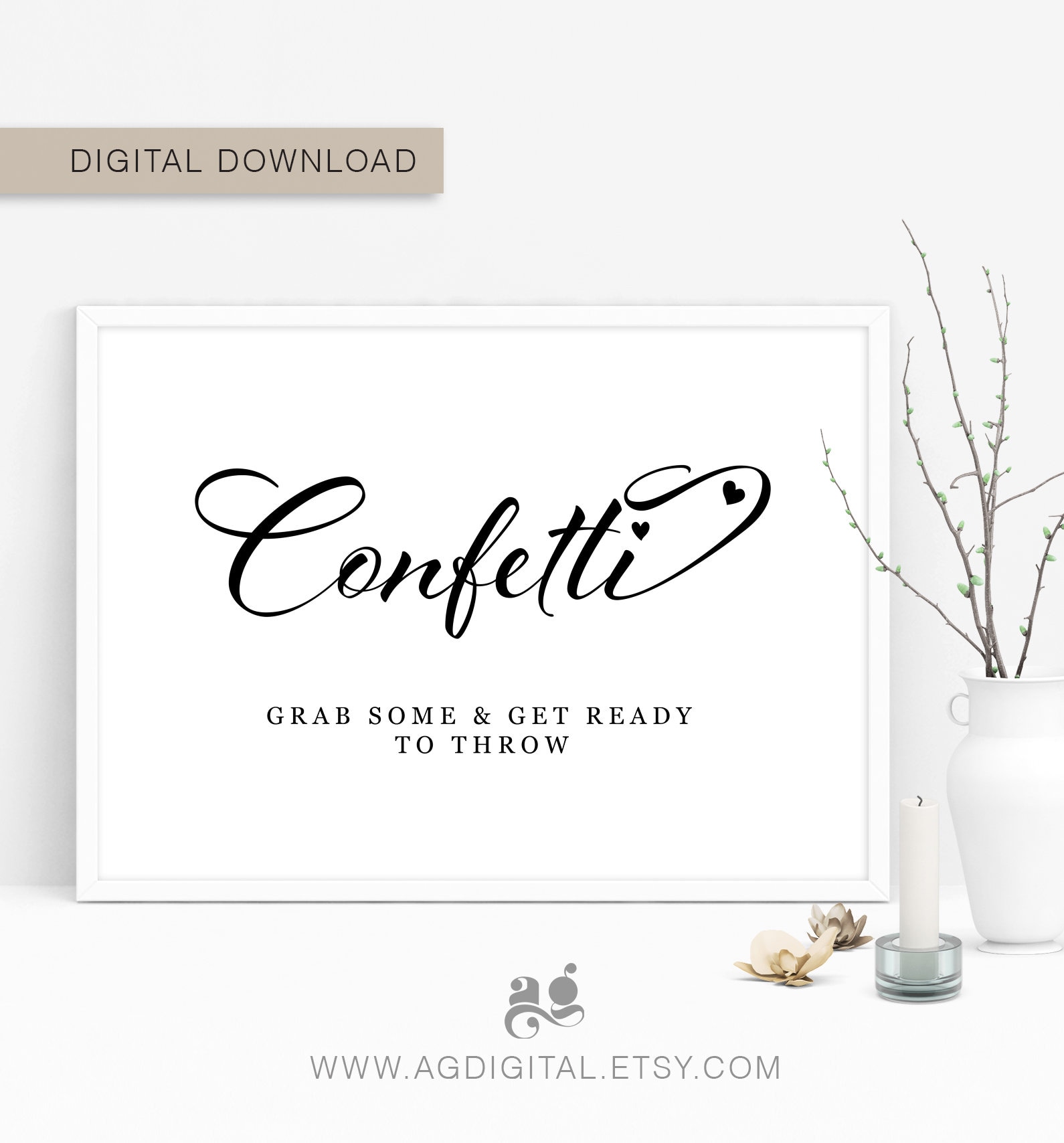 Confetti Sign Printable Party Sign Baby Shower First - Etsy